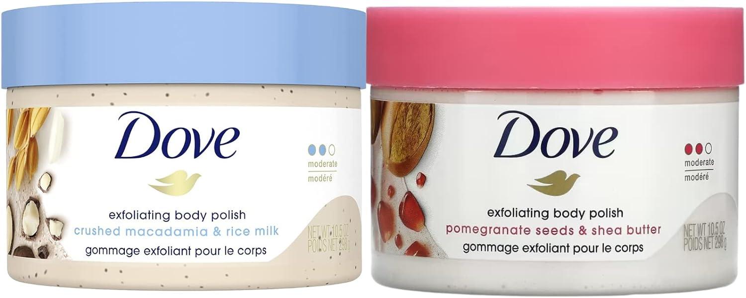 Dove Exfoliating Body Scrub with Macadamia, Rice Milk, Pomegranate ...