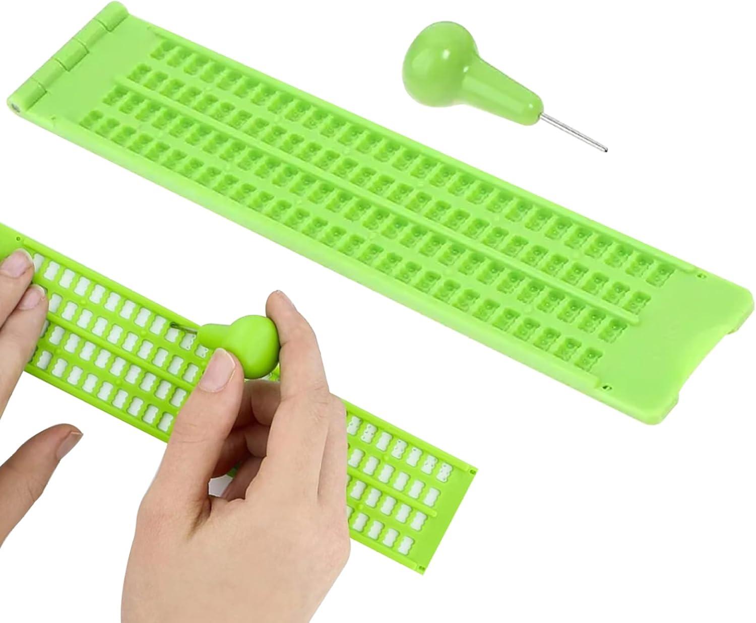 Oniuezky Braille Slate & Stylus - 4-Line 28 Cell Braille Writer ...