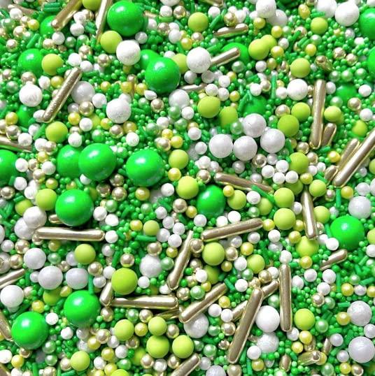 Green sprinkles gold bright neon lime Metallic Sprinkle mix Eid st ...