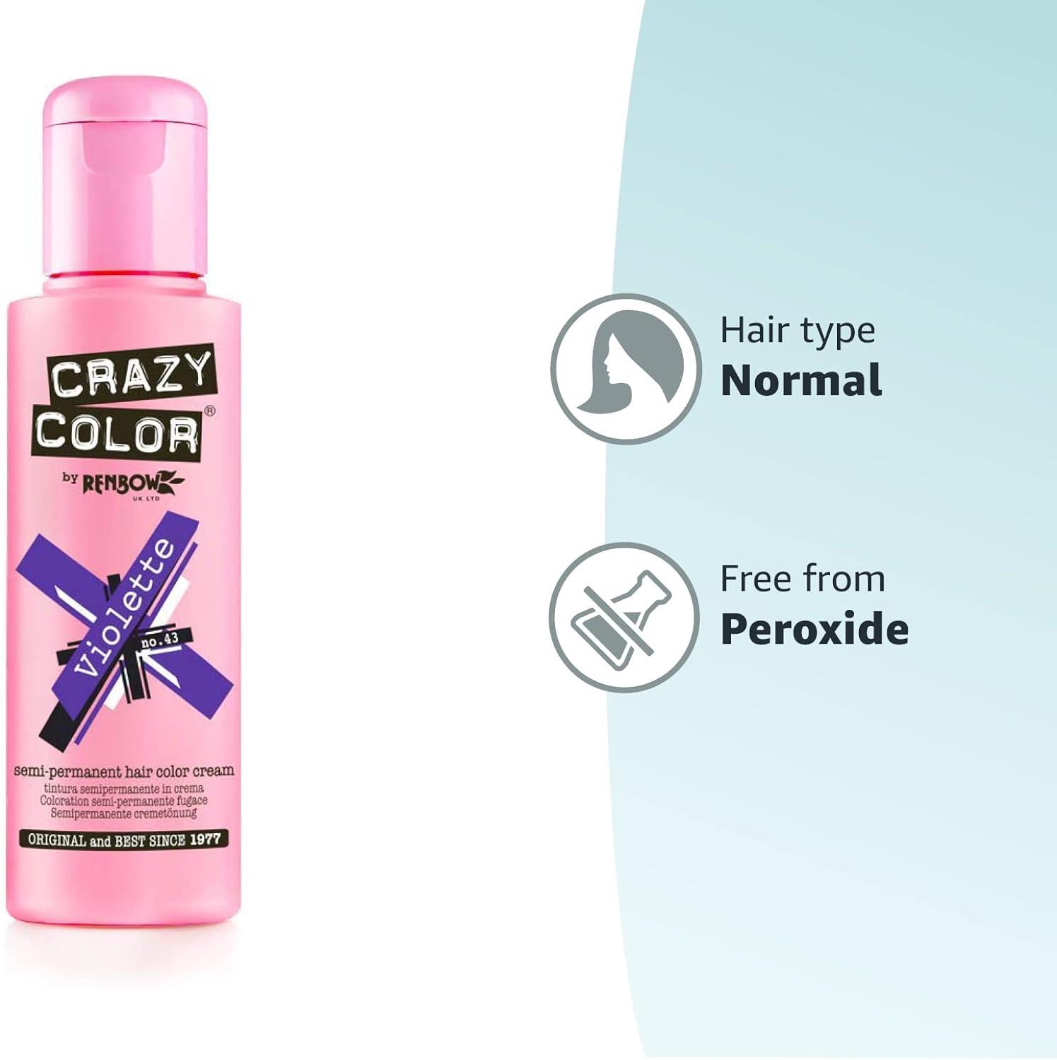 Renbow Crazy Color Violette No.43 100ml - Semi Permanent Hair Color ...