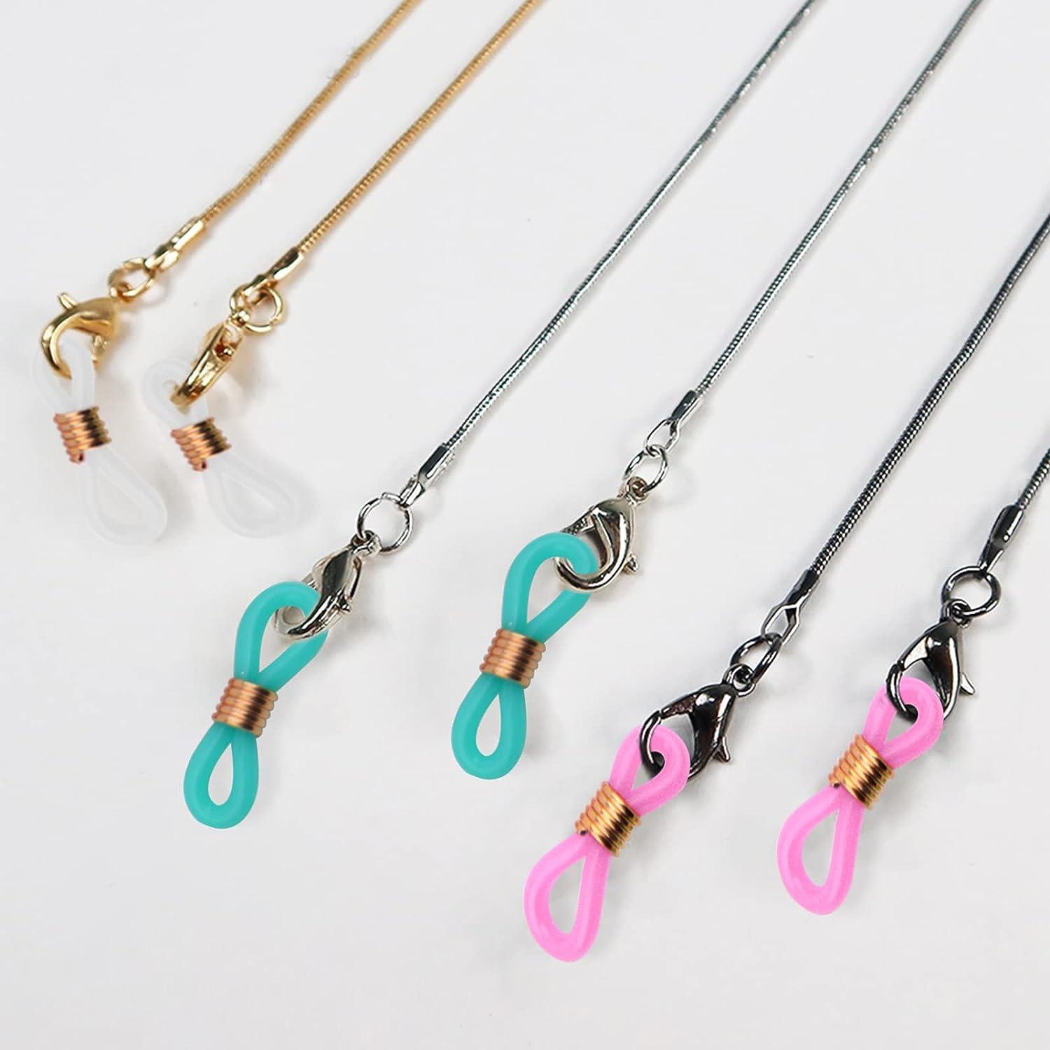 BronaGrand 50pcs Eyeglasses Chain Ends Adjustable Silicone Spring ...