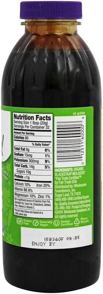 Wholesome Organic Molasses Unsulphured 16 Fl OZ - Pack of 2 | Pure ...