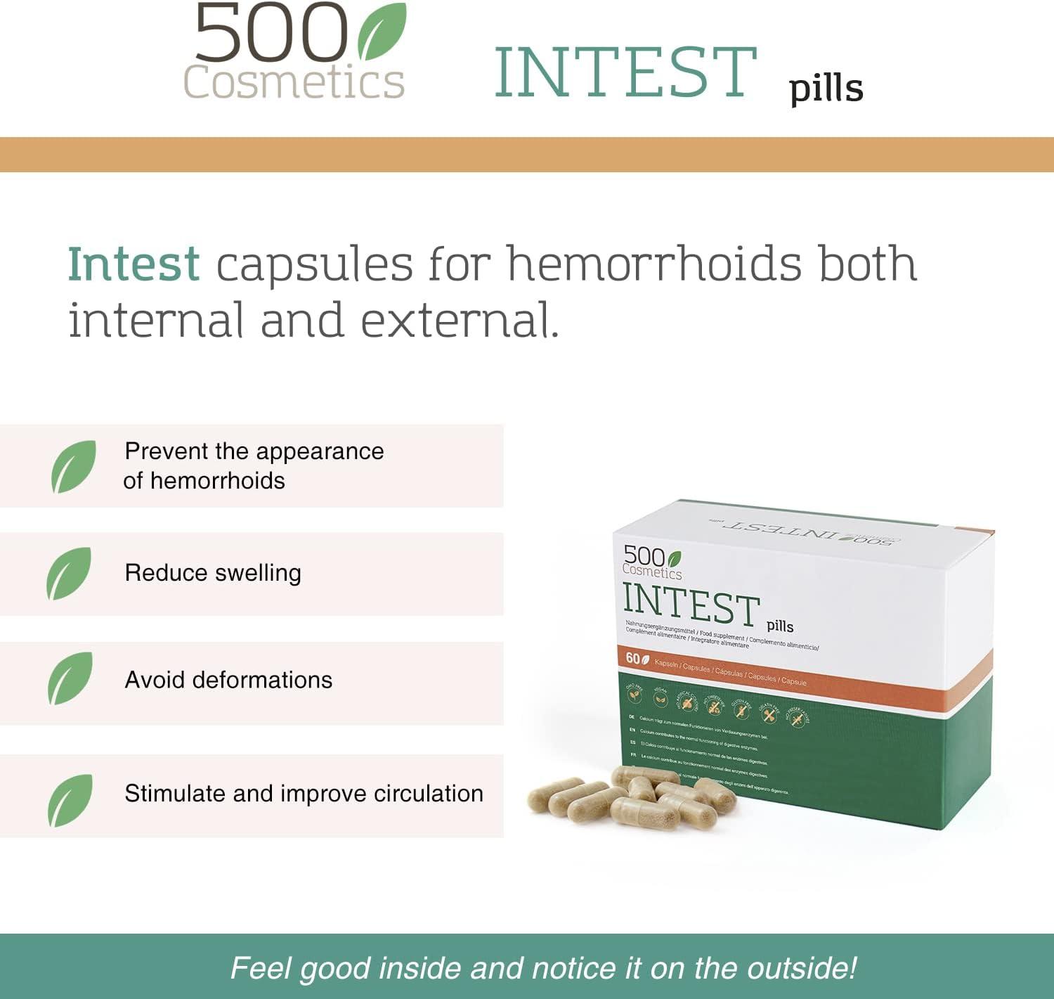 500Cosmetics Intest Natural Capsules: Prevent Hemorrhoids, Improve ...