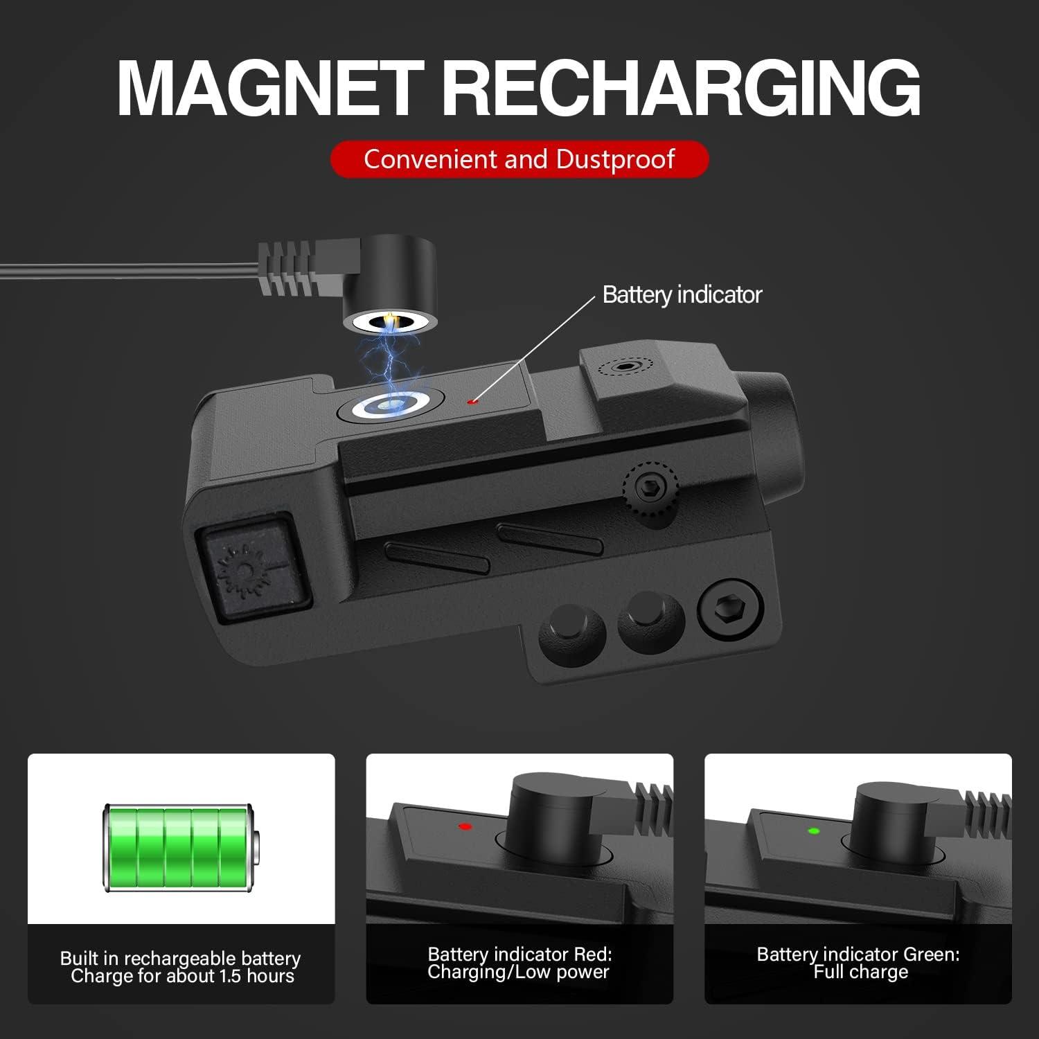 SOLOFISH Magnetic Rechargeable Green Blue Red Beam for Pistol Handgun ...