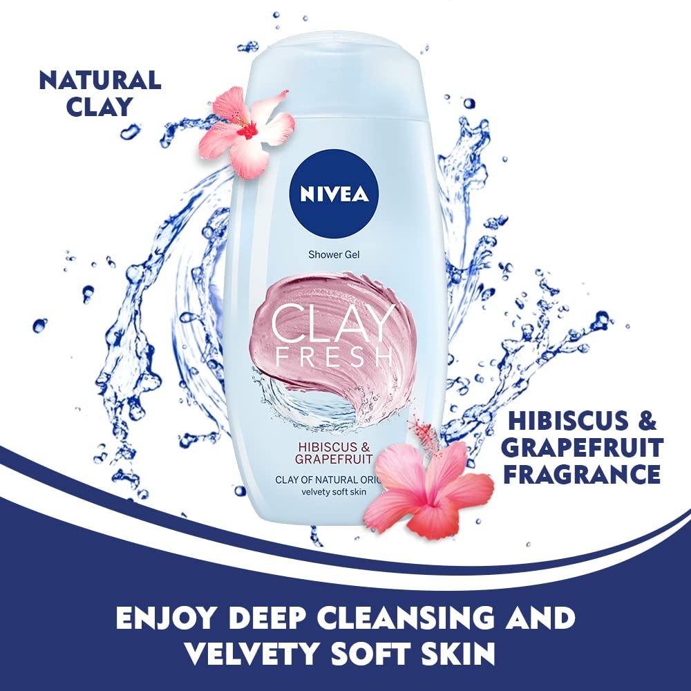 Nivea Clay Fresh Hibiscus & Grapefruit Shower Gel 250ml - Refreshing Cleanser | Buy Now with ...