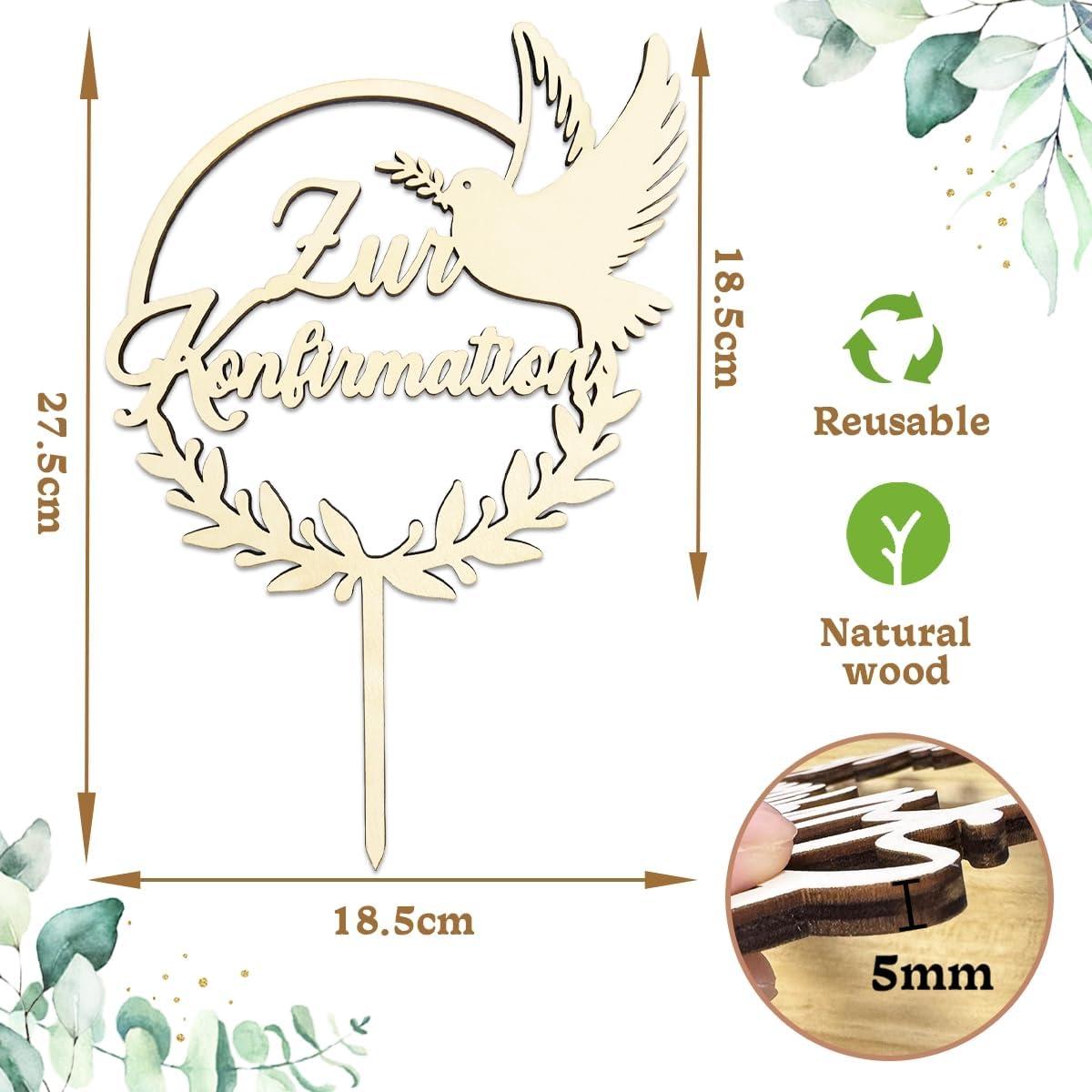 Wooden Confirmation Cake Topper - Elegant Confirmation Decoration for ...