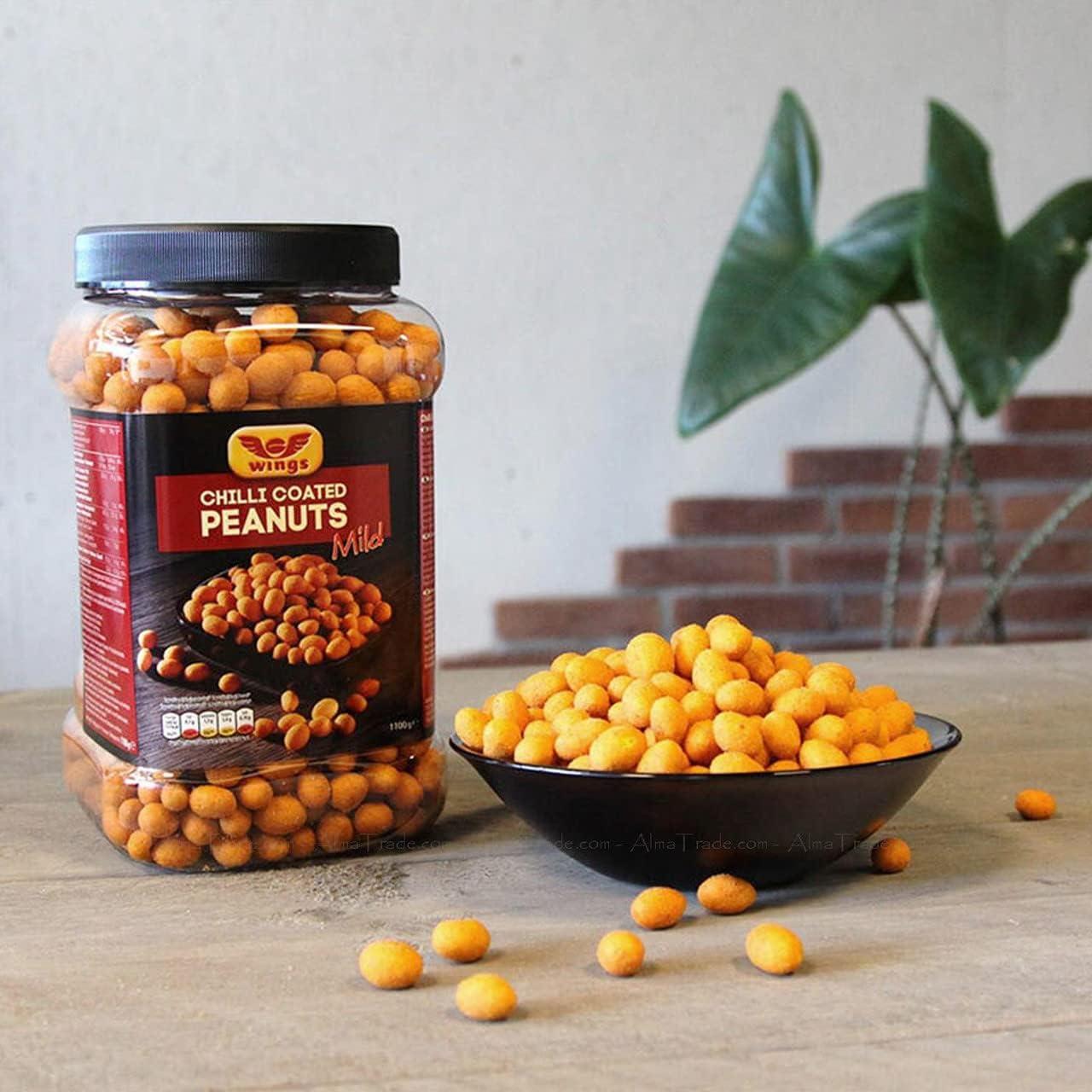 Wings Spicy Chilli Sharing Peanuts - Crunchy Coated Peanuts Snacks with ...