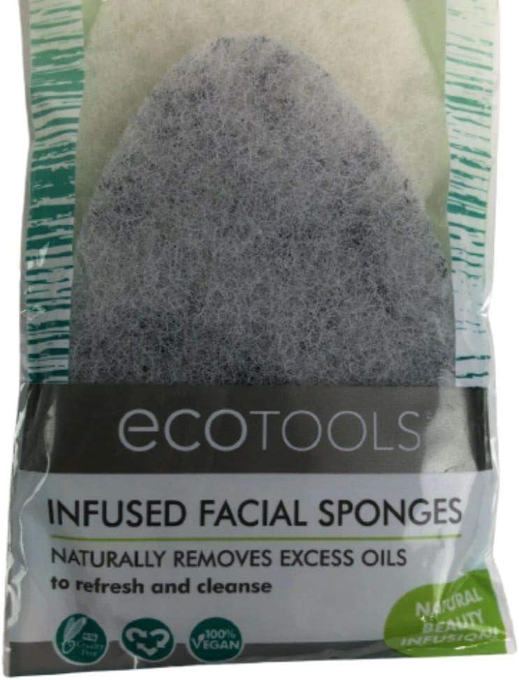 EcoTools Rose Petal Bamboo Charcoal Infused Facial Sponges - Set of 3