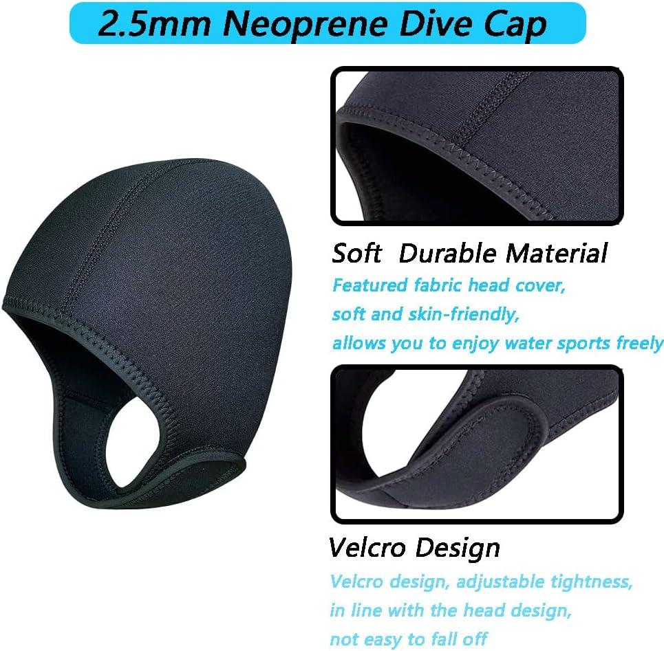 2.5mm Neoprene Dive Cap with Chin Strap | Thermal Wetsuit Hood for ...