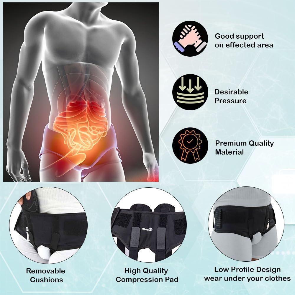 Buy Wonder Care Black Inguinal Hernia Support Truss - Adjustable ...