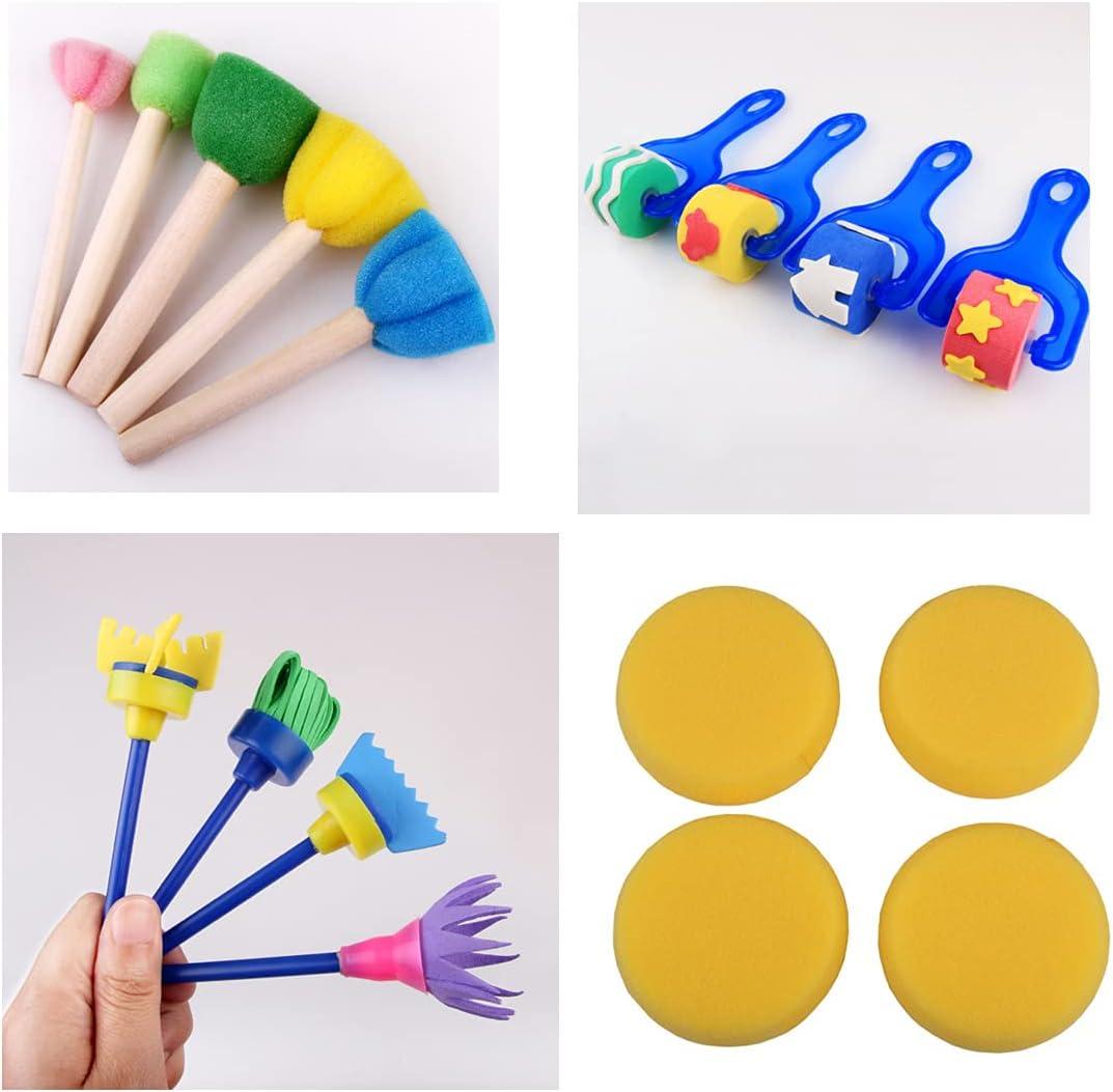 Kids Paint Sponges Set - 30 Pack Foam Art Craft Kit for Toddlers ...
