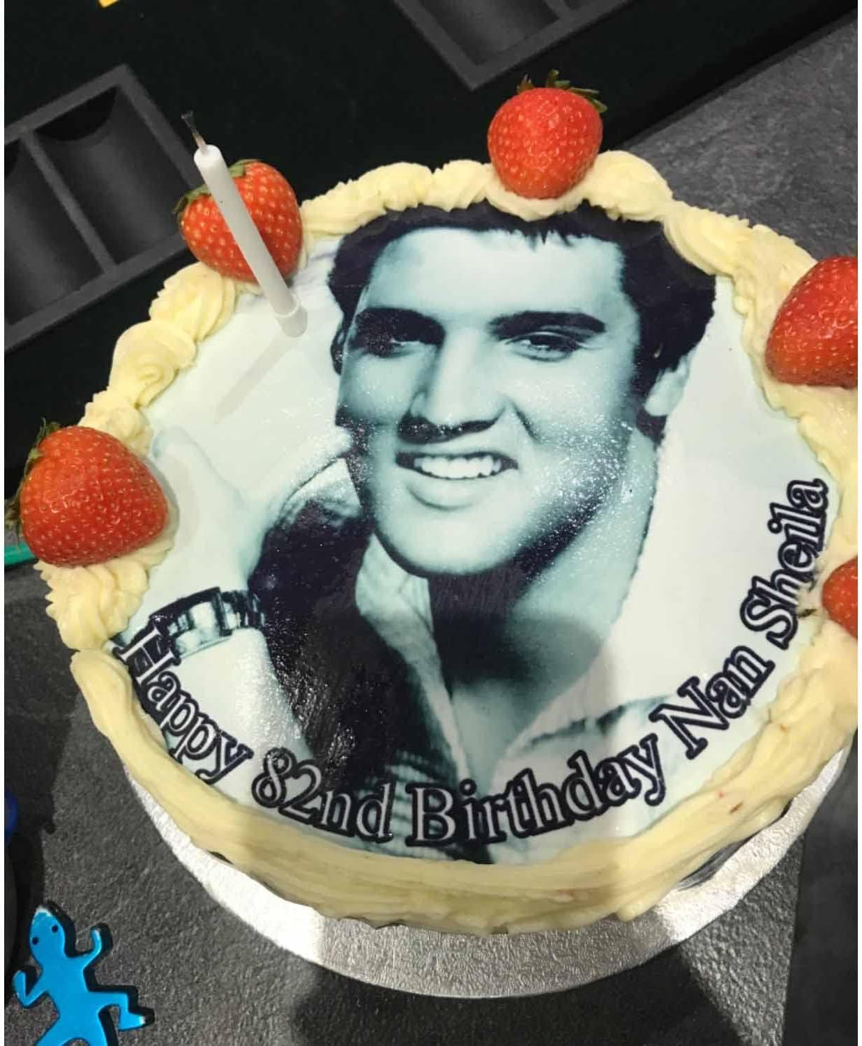 Personalised Elvis Cake Topper - Edible Icing or Wafer paper - 7.5 ...