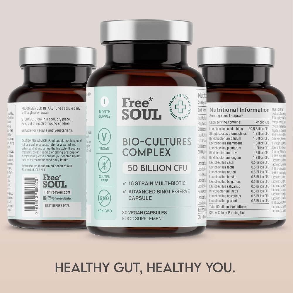 Super Strength 50 Billion CFU Probiotic Complex | 16 Live Strains ...