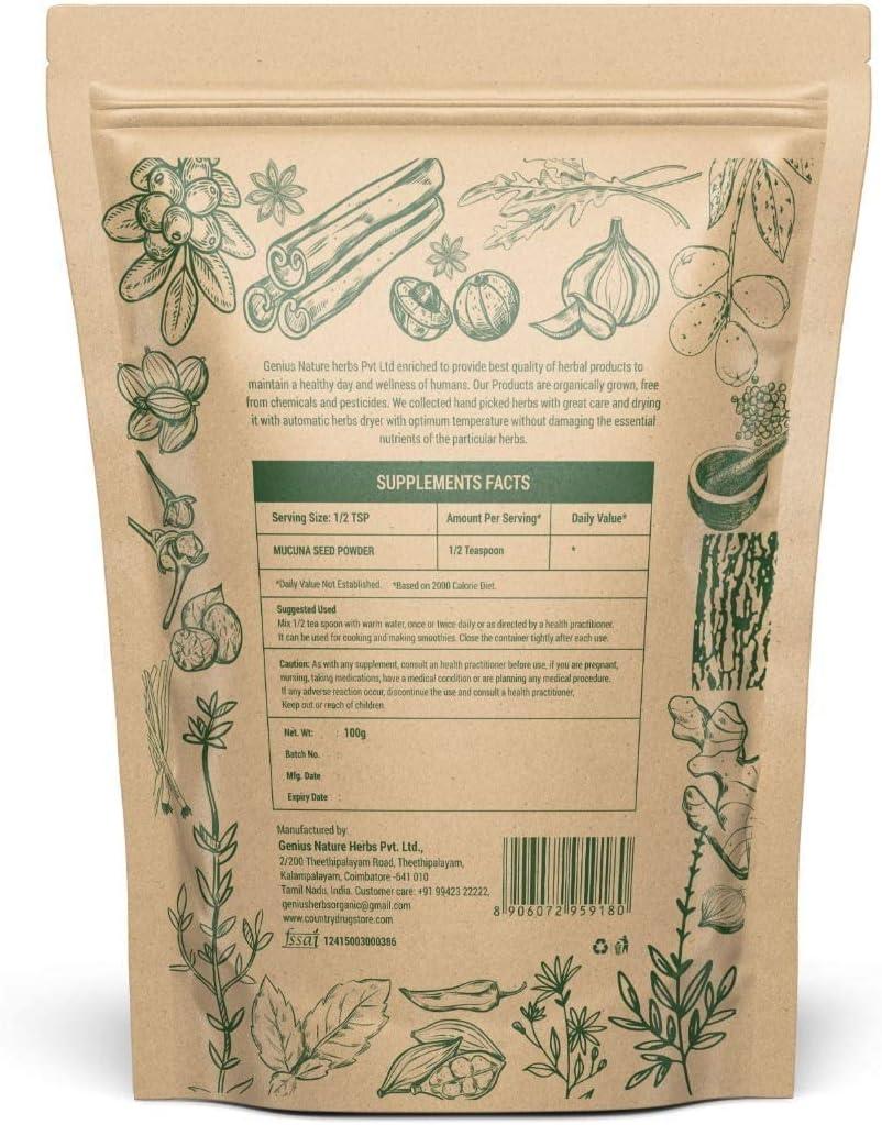 THRU Way4Organic Kapikachu Mucuna Pruriens Seed Powder/Kaunch Seed ...