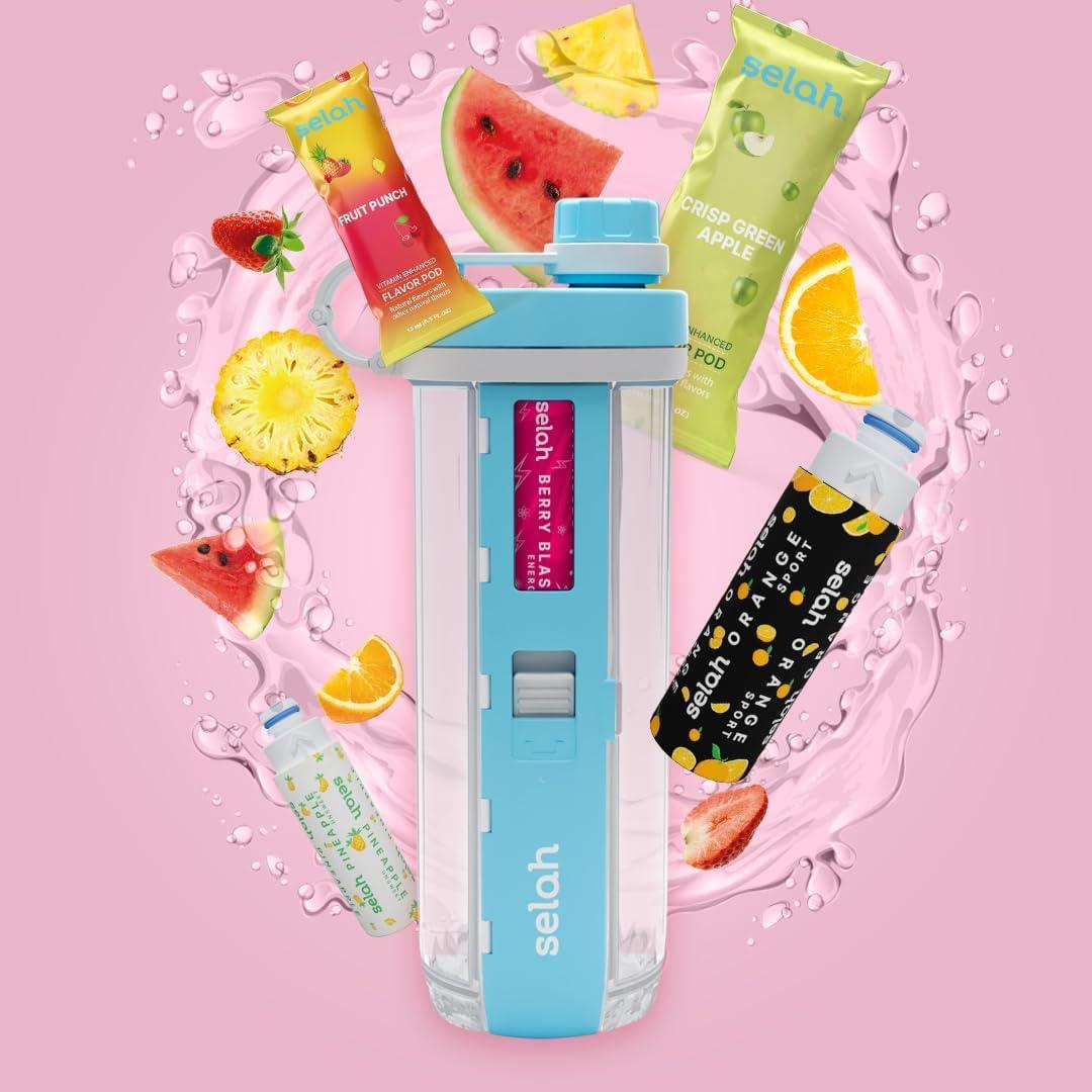 Selah Flavored Water Bottle - 20oz Water Bottle With Flavor Pods ...