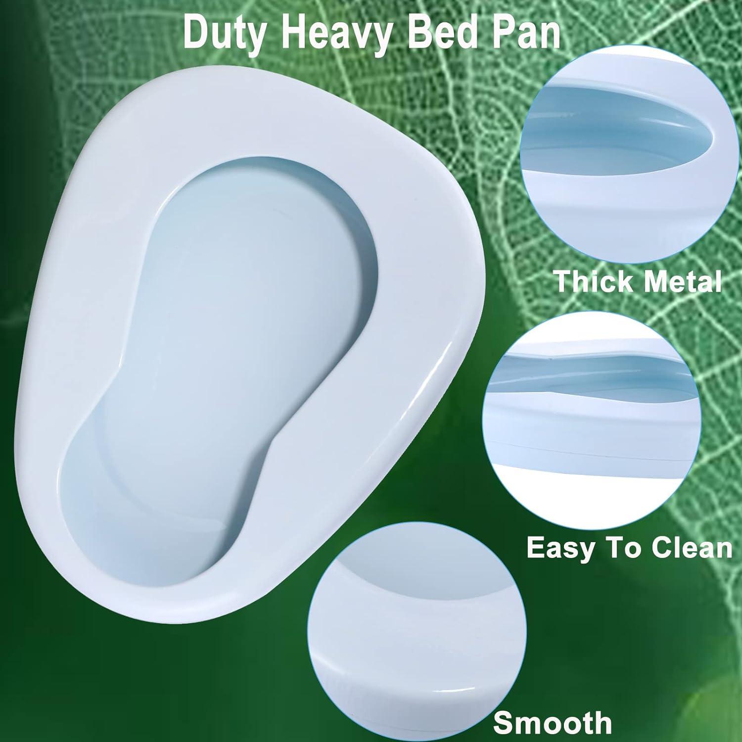 Metal Bed Pan with Thick Cover - Heavy Duty Bedpan for Elderly ...