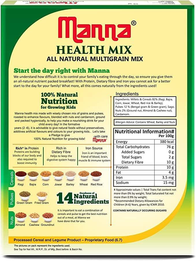 Manna Health Mix | 500G | Multi Millet Heath Drink | Millets Nuts ...