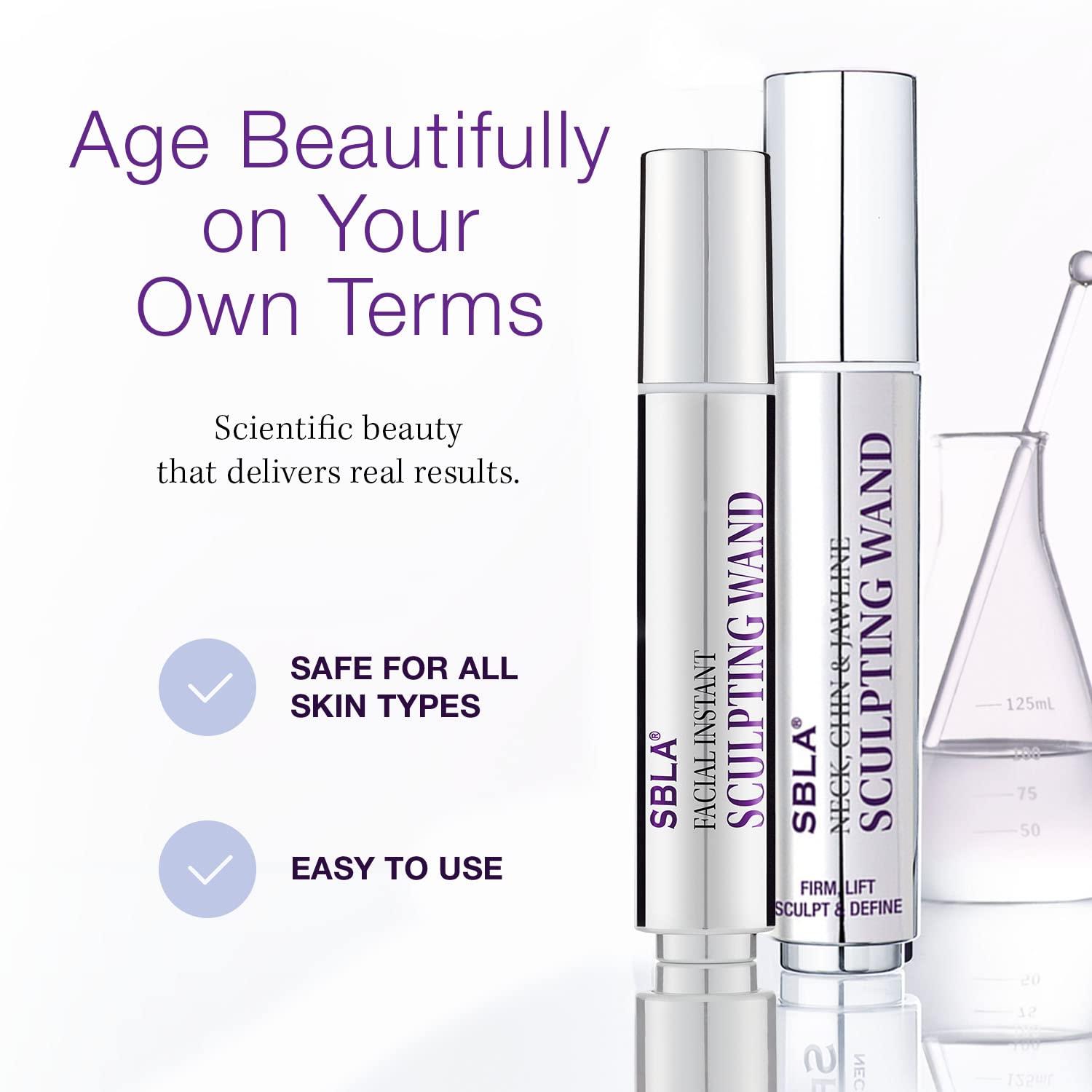 SBLA Beauty Facial & Neck Sculpting Wand Duo Set - Anti-Aging Treatment ...