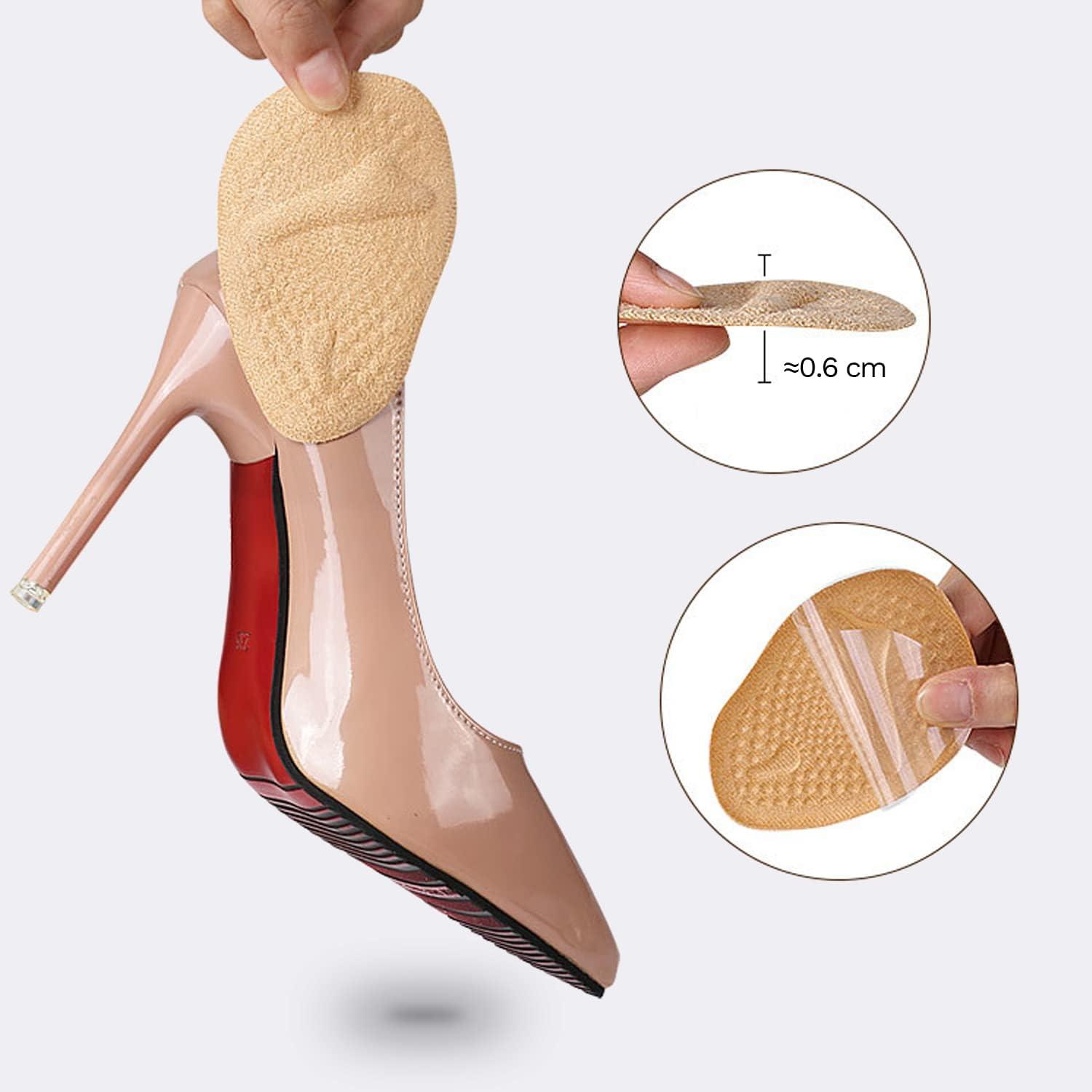Dawnieee High Heel Insoles - 4 Pairs Gel Forefoot Cushions & Anti-Slip ...