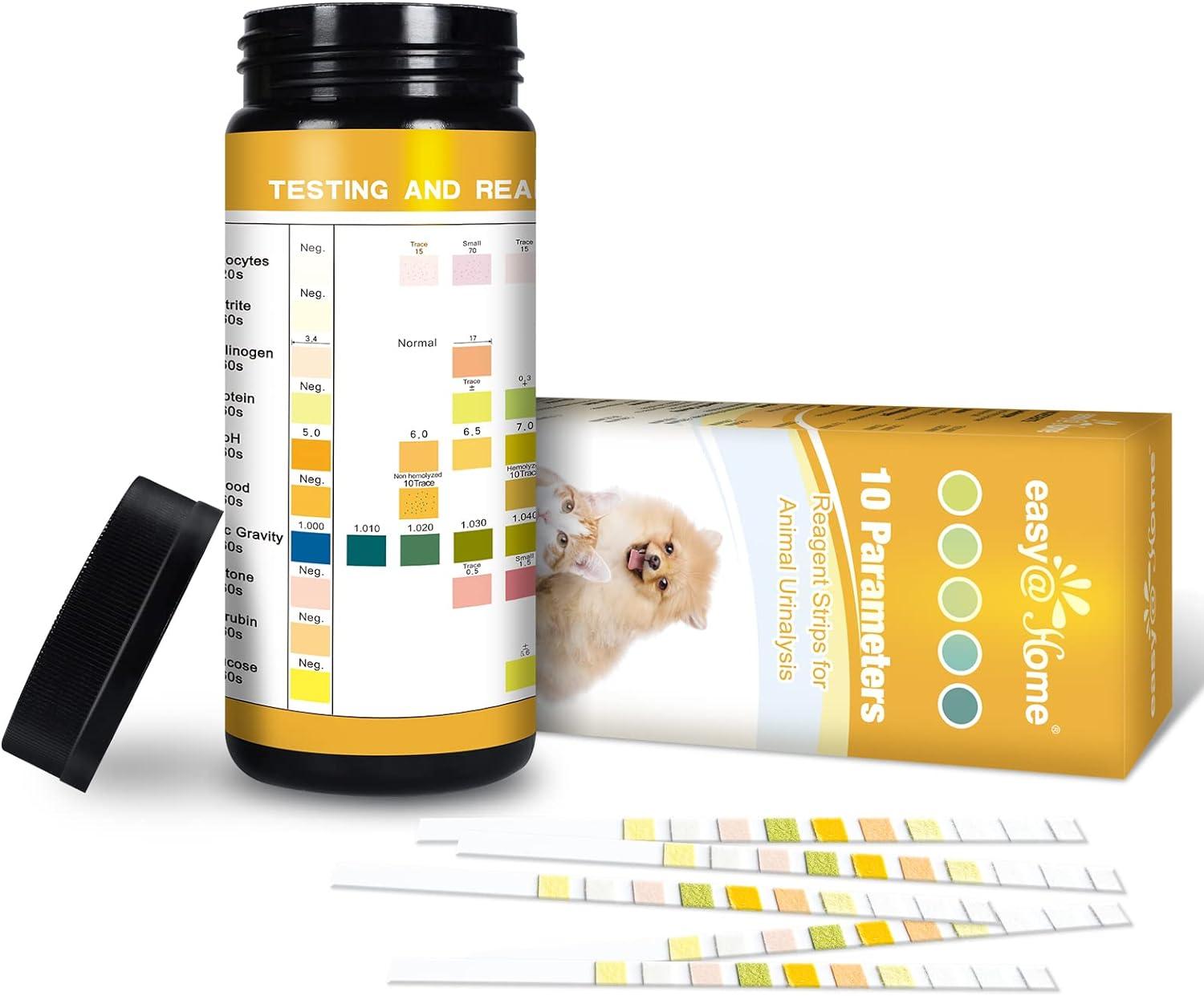 Easy Home Vet Pet Urine Test Strips 10 Parameters Animal Urinalysis ...