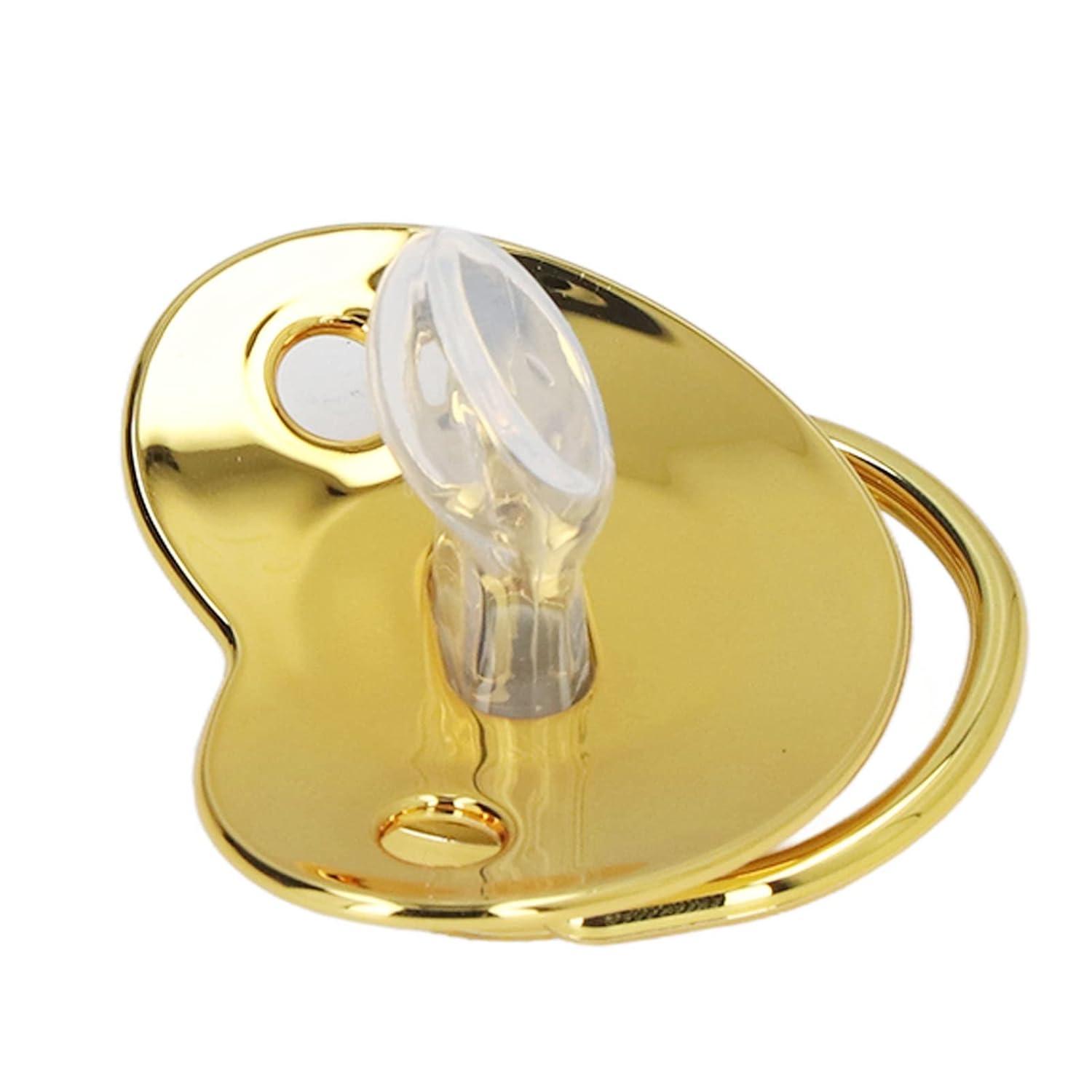 Luxury Rhinestone Crown Baby Pacifier - Ergonomic Golden Design ...