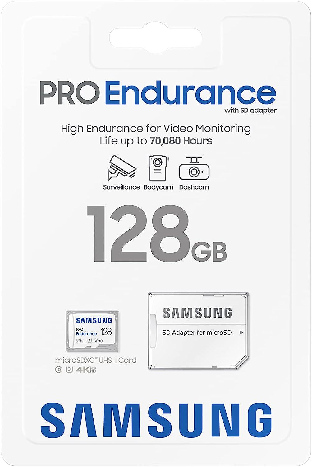 SAMSUNG PRO Endurance 128GB MicroSDXC Memory Card - Dash Cam, Body Cam ...