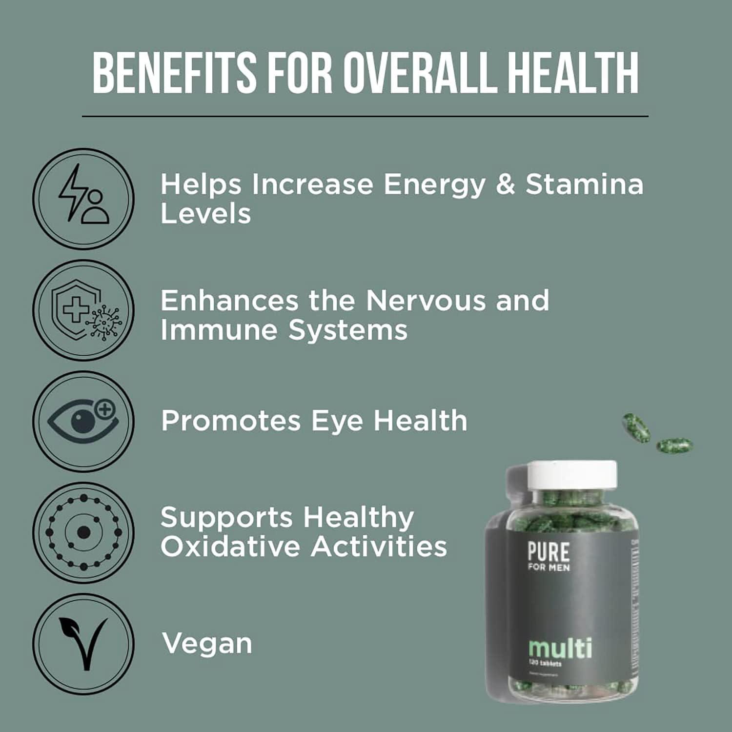 Pure for Men Multivitamin & Reset Detox Supplement Bundle - 120 ...