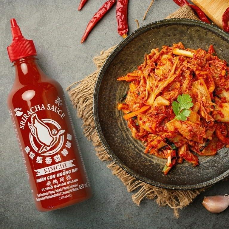Flying Goose Sriracha Kimchi Hot Chilli Spicy Sauce Vegan 455ml (Pack ...
