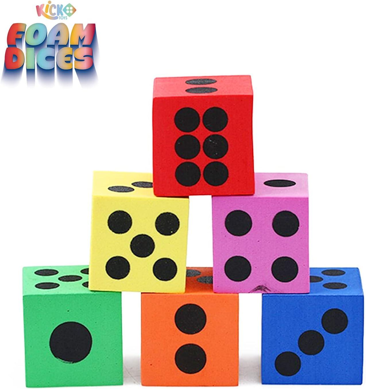Kicko Foam Dice Set - 24 Pack of Colorful Square Blocks for Building ...