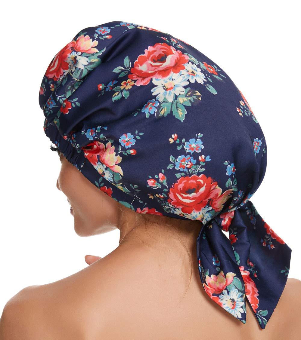 Anightsleeplover Satin Blue-c Sleeping Caps for Women - Hair Protection ...