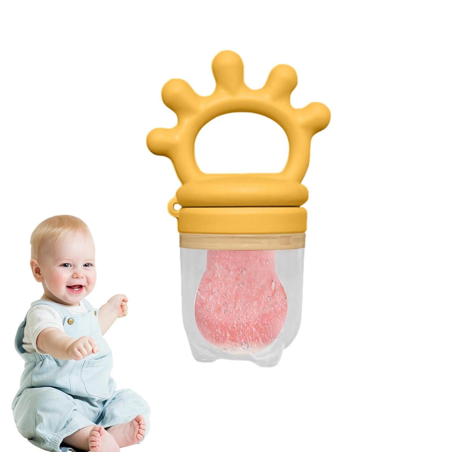 Silicone Baby Fruit Feeder & Soothing Pacifier | Reusable Gummy Ring ...