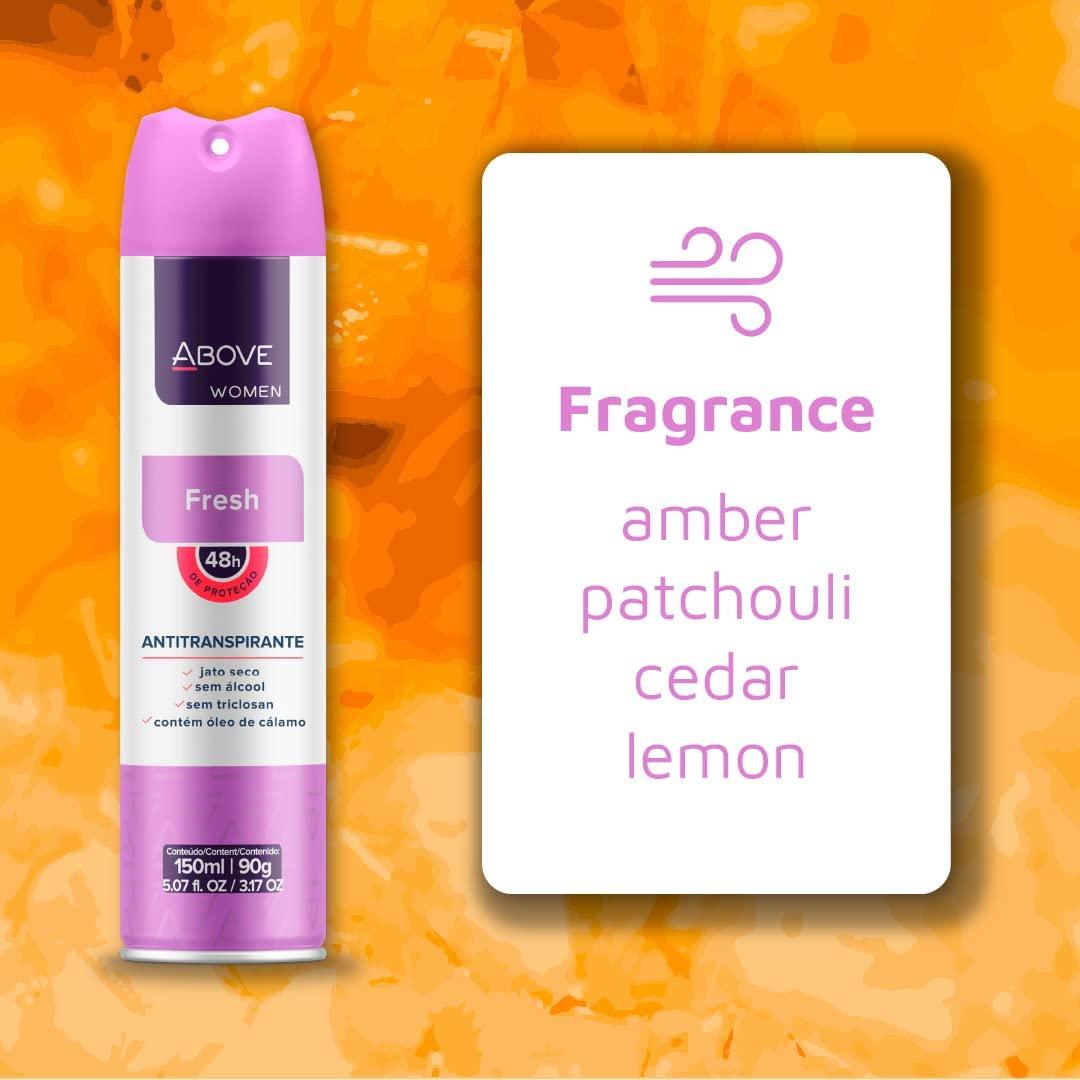 Above Fresh Spray Deodorant for Women - 48hr Antiperspirant Dry Spray ...
