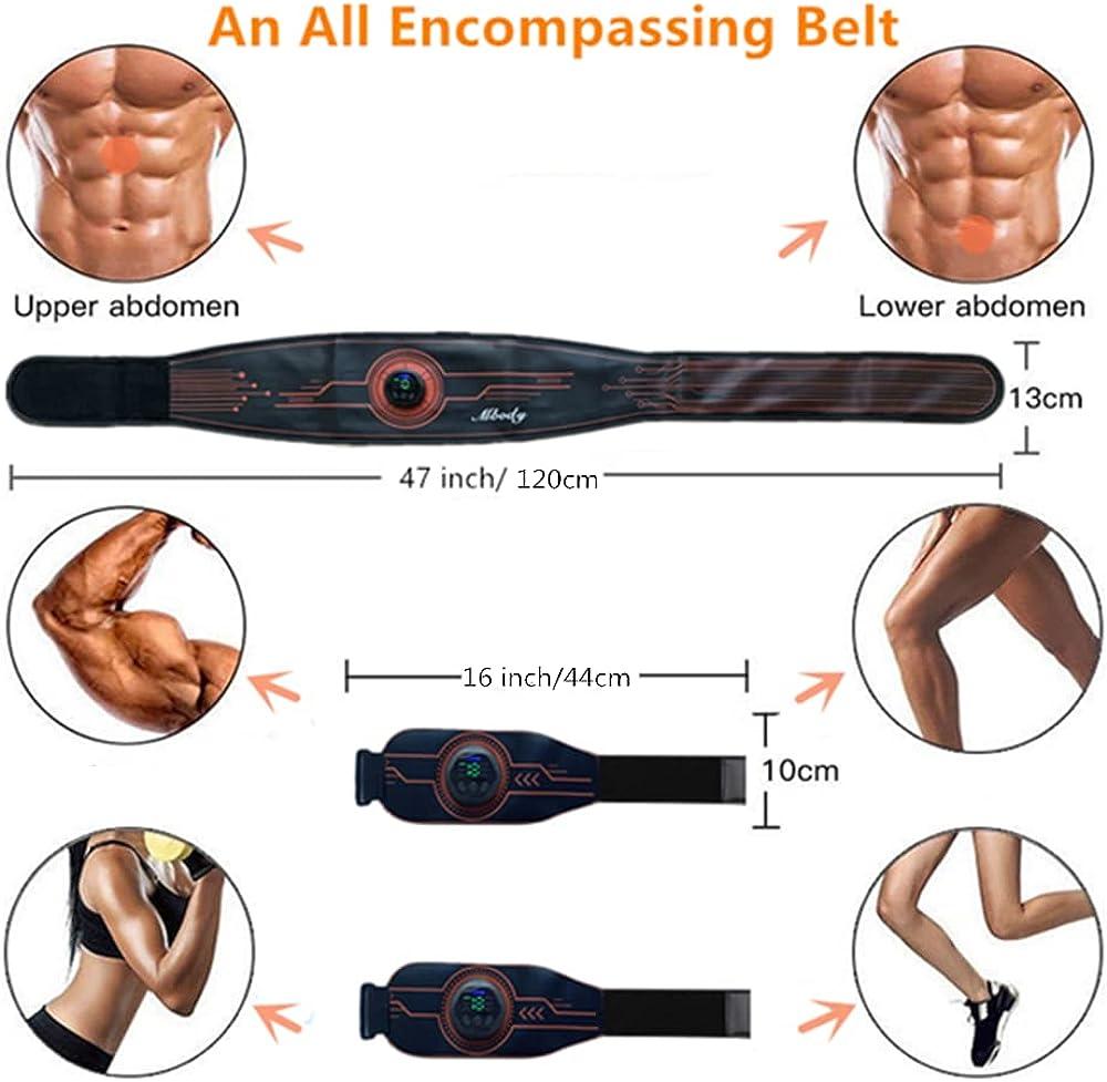 MBODY Fitness Belt for Abdominal Arm Leg | Adjustable 23''-47'' | Black ...