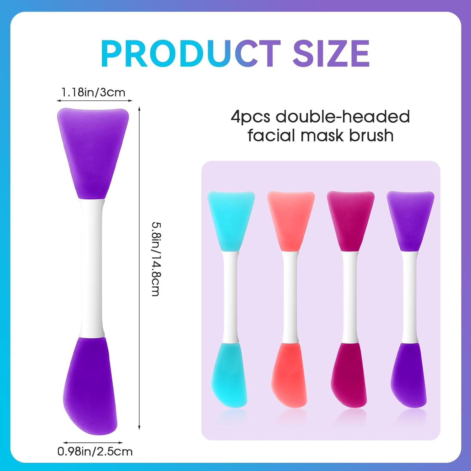 Silicone Face Mask Applicator 4 PCS Double-End Mask Brushes for Facial ...