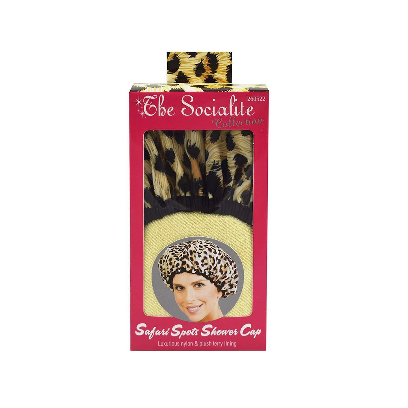 Reusable Oversized Waterproof Shower Cap With Terry Lining Socialite