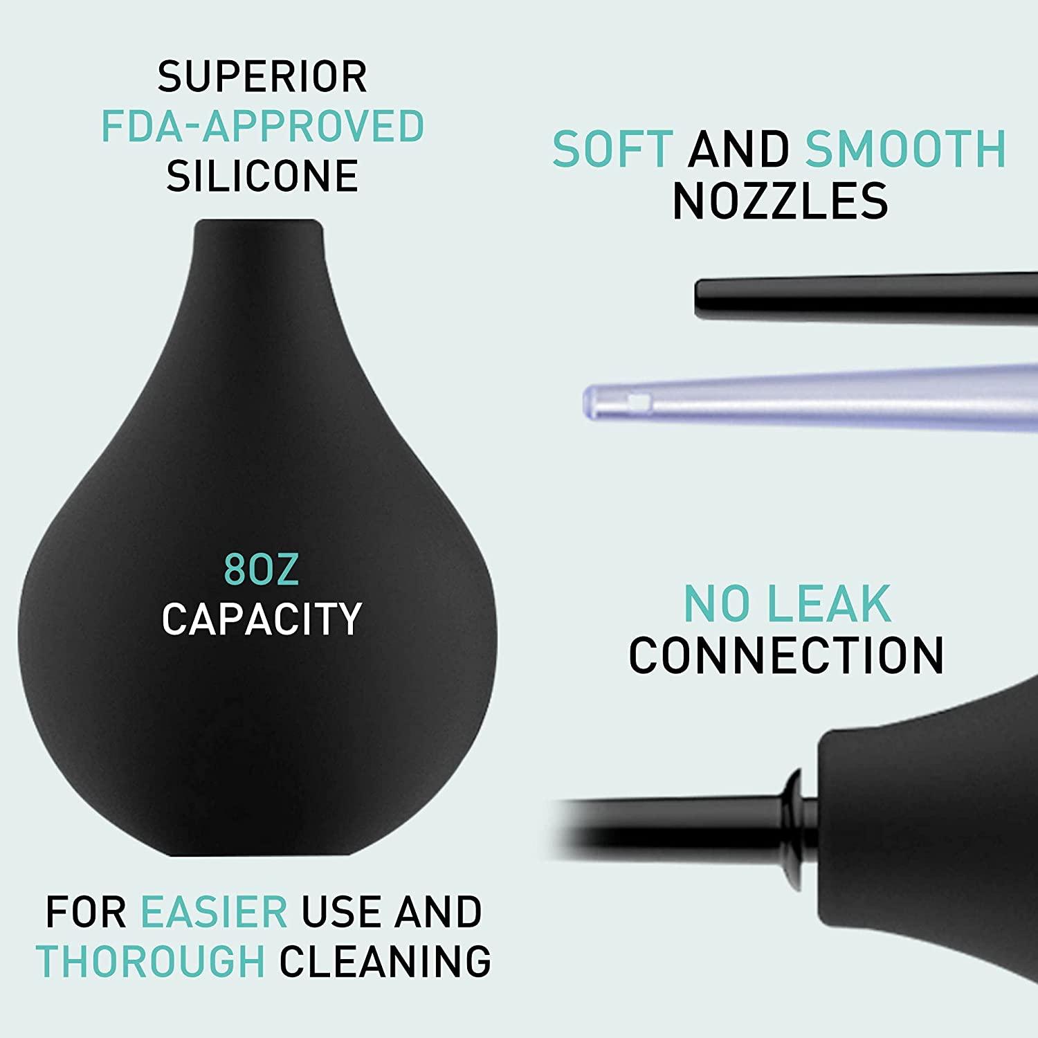 TopQuaFocus 8oz Enema Bulb Kit - Anal & Vaginal Douche for Men ...