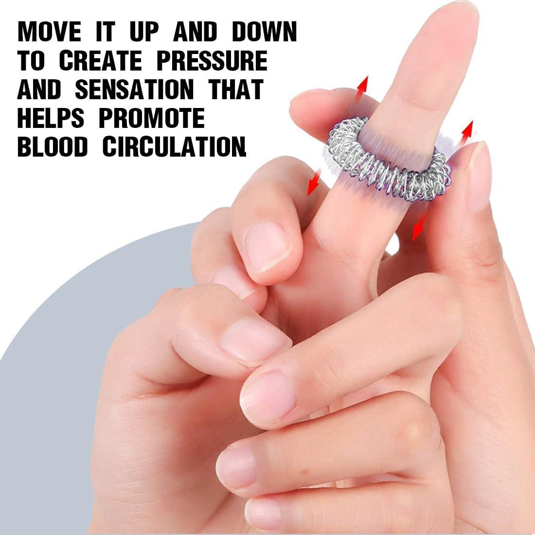 KSK EHW Acupressure Rings Set - 6 Anti-Stress Finger Massage Rings for ...
