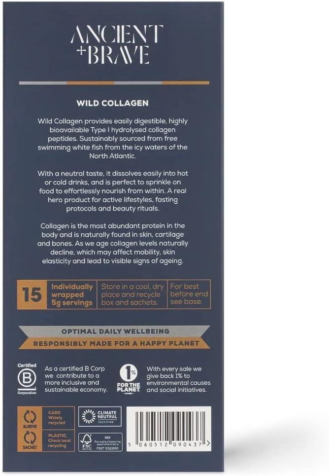 Ancient + Brave Wild Collagen Sachets 15 x 5g - Wild Caught Marine ...