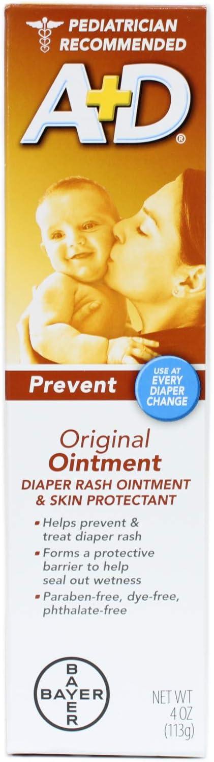 A&D Diaper Rash Ointment 4 oz Tube - Skin Protectant for Babies, 1 Pack ...