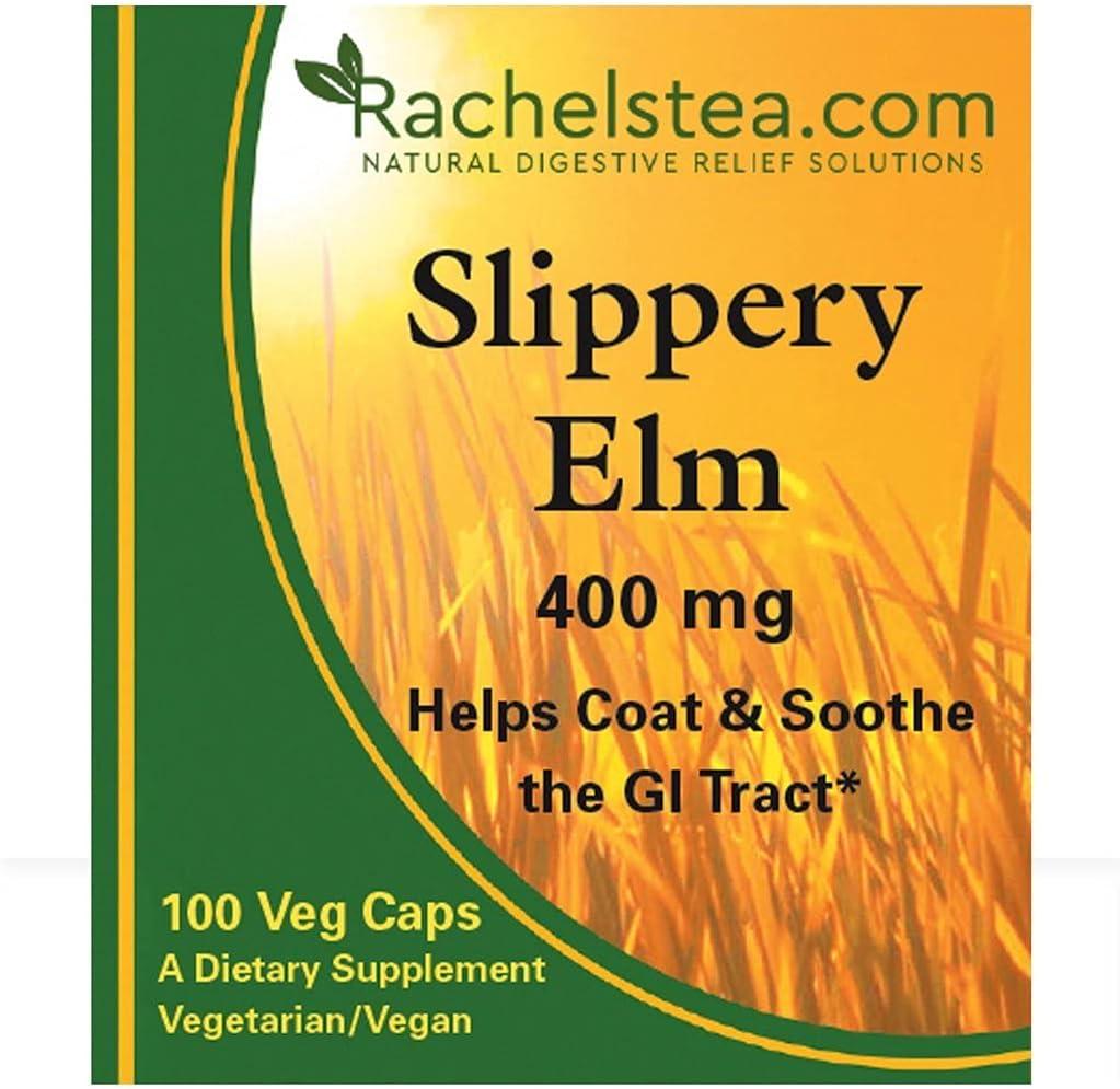 Rachel's Tea Slippery Elm Bark 400mg - 100 Capsules | Natural Digestive ...