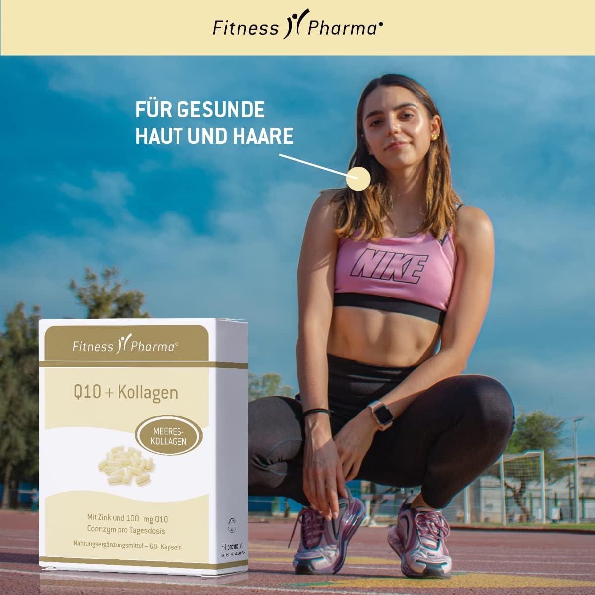Fitness Pharma Collagen + Q10 Capsules - 60 High-Dose Capsules for Skin ...
