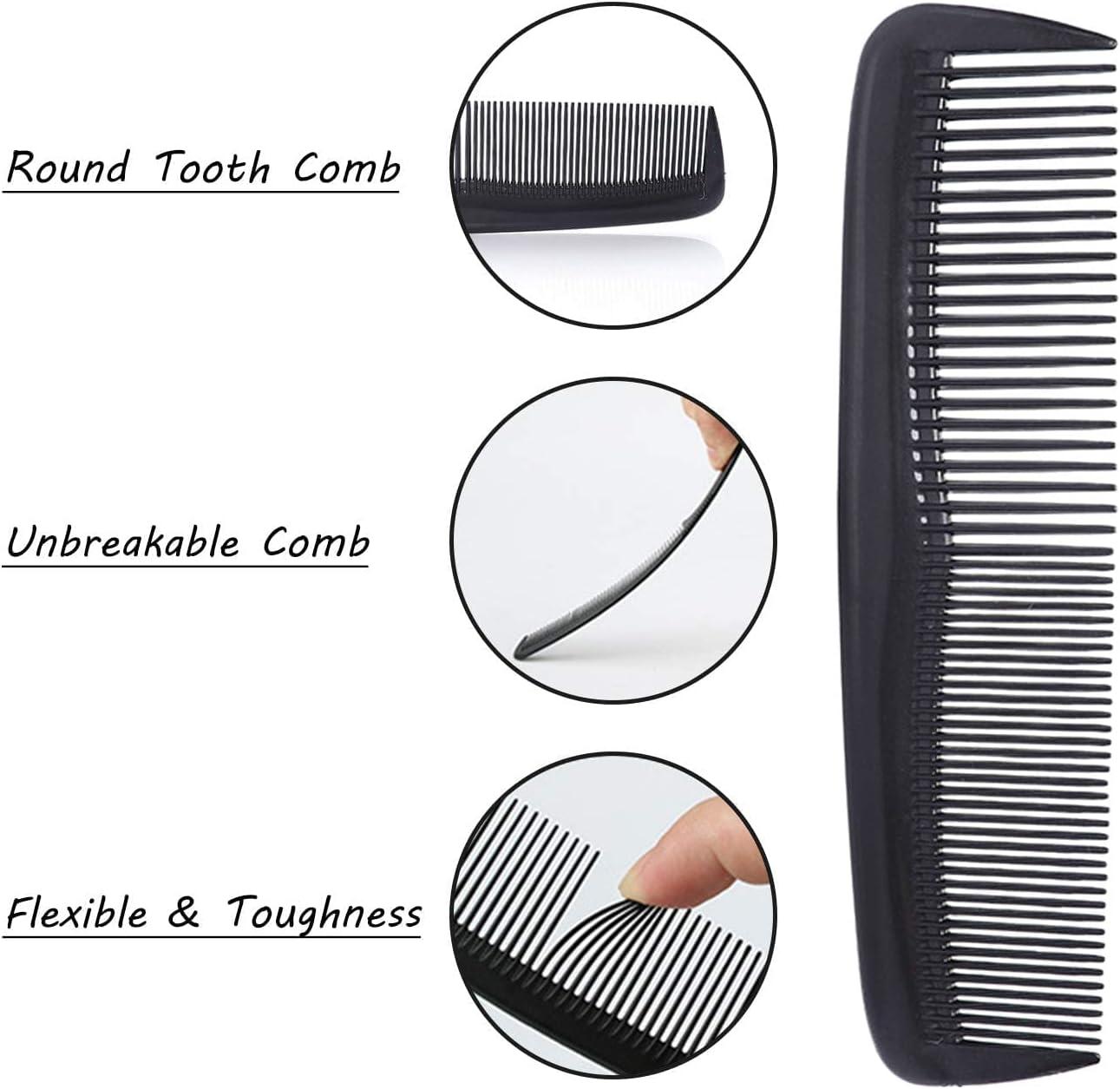 12 PCS Colorful Plastic Hair Combs Set - Fine Dressing Styling Combs ...