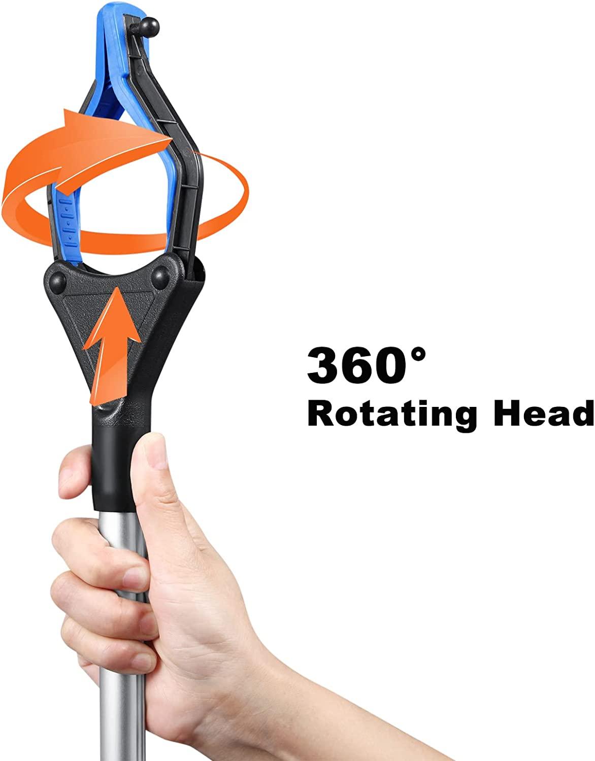Rirether Foldable Reacher Grabber with Carrying Bag - 32 Trash Picker Tool with Upgraded Jaw ...