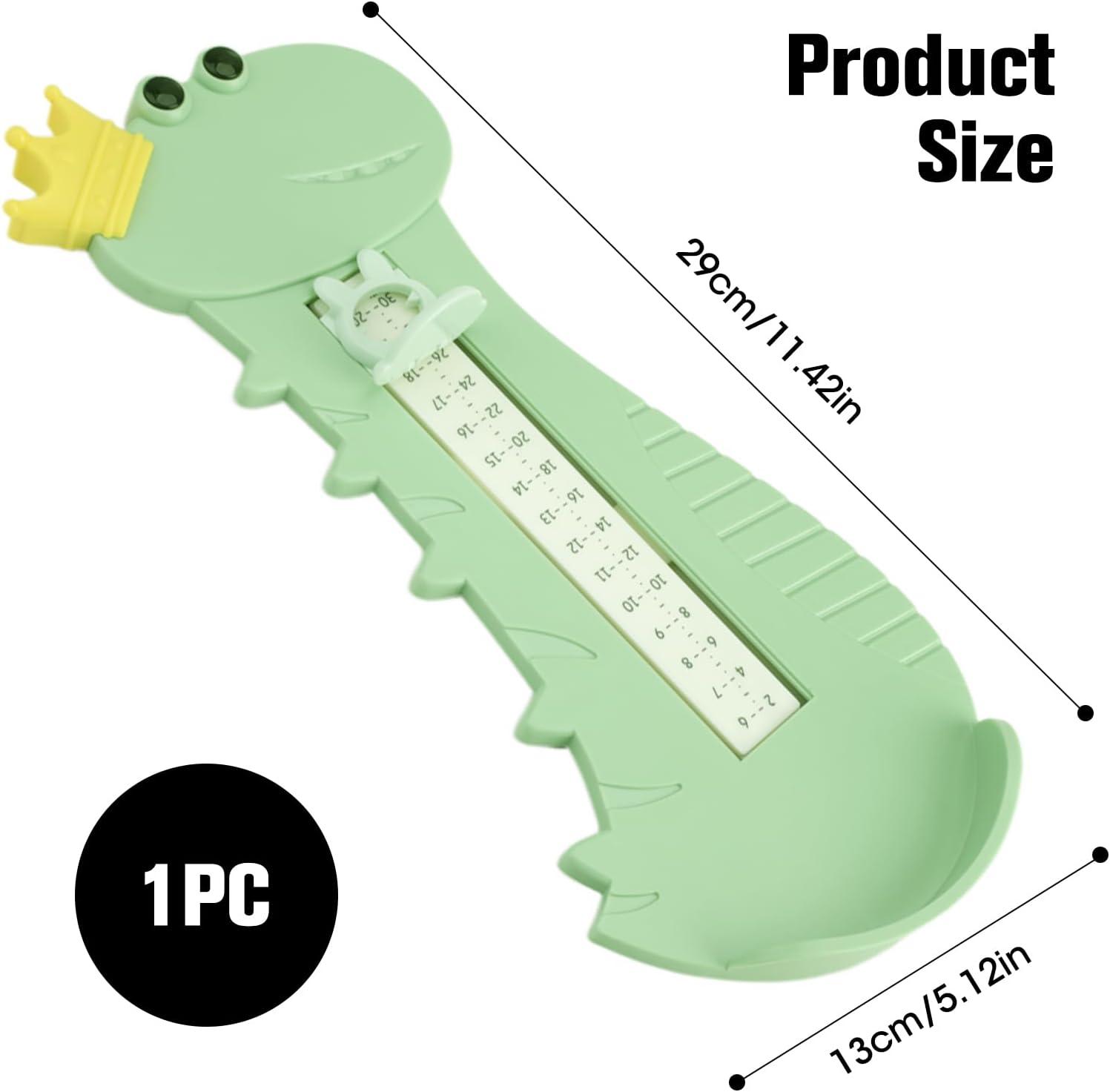 Children's Shoe Size Measuring Device - Green Dinosaur Foot Meter with ...