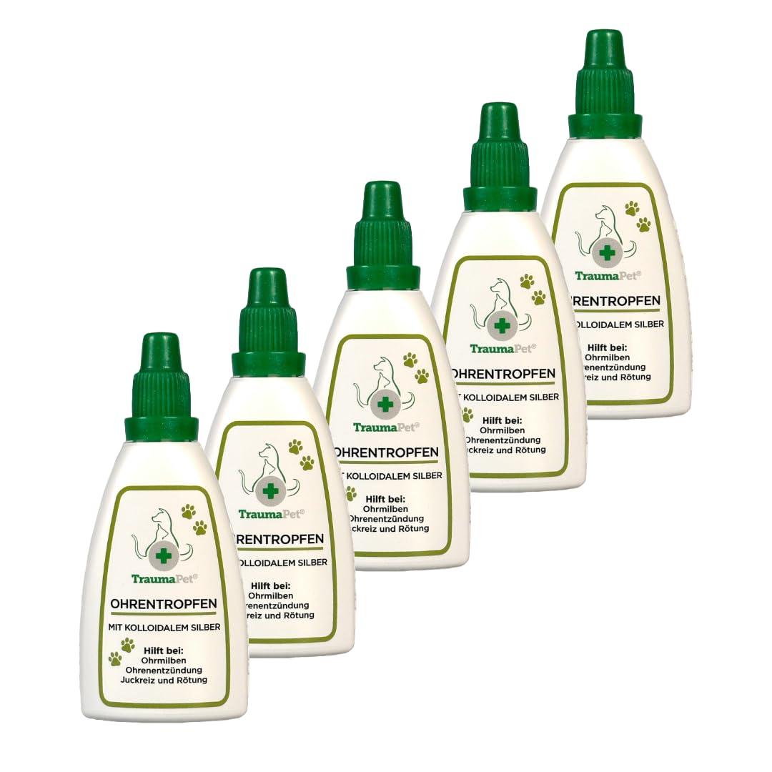 TraumaPet Ear Drops with Colloidal Silver for Dogs & Cats - 5x50ml ...