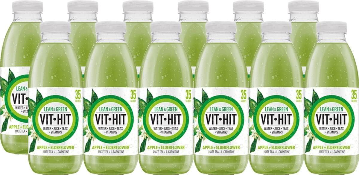 Vit Hit Energy Drink 12x500ml (Lean & Green - Apple + Elderflower ...