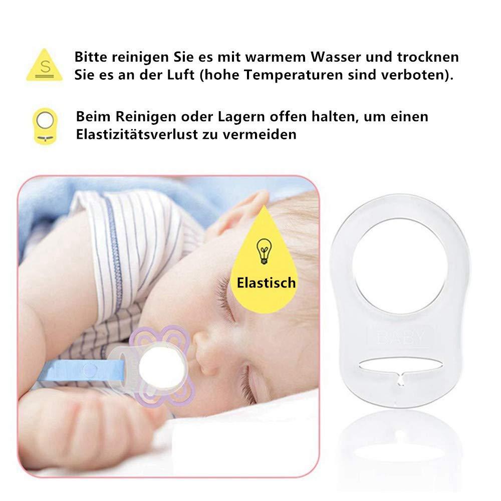 Voarge 12-Piece Silicone Pacifier Chain Set | Soft Transparent Baby ...