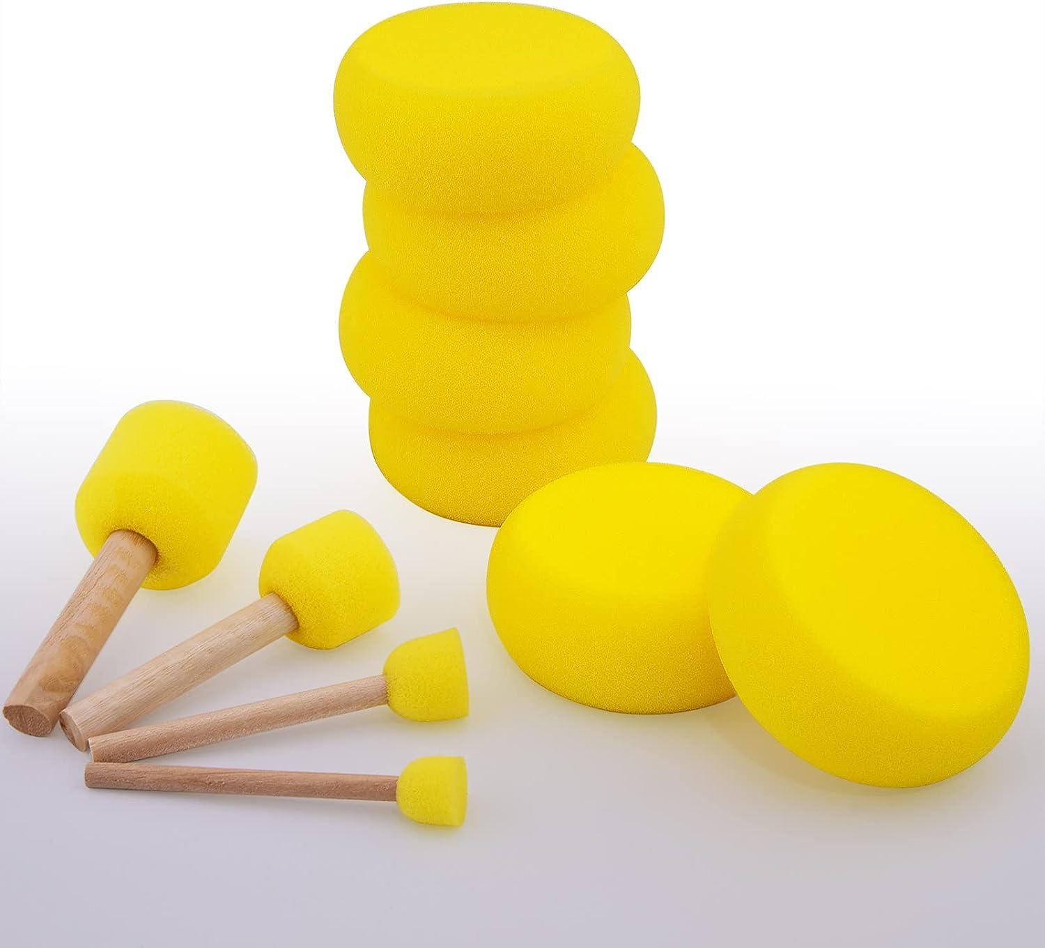Hapeper 28-Piece Round Sponge Brush Set for Watercolor, Crafts & Face ...