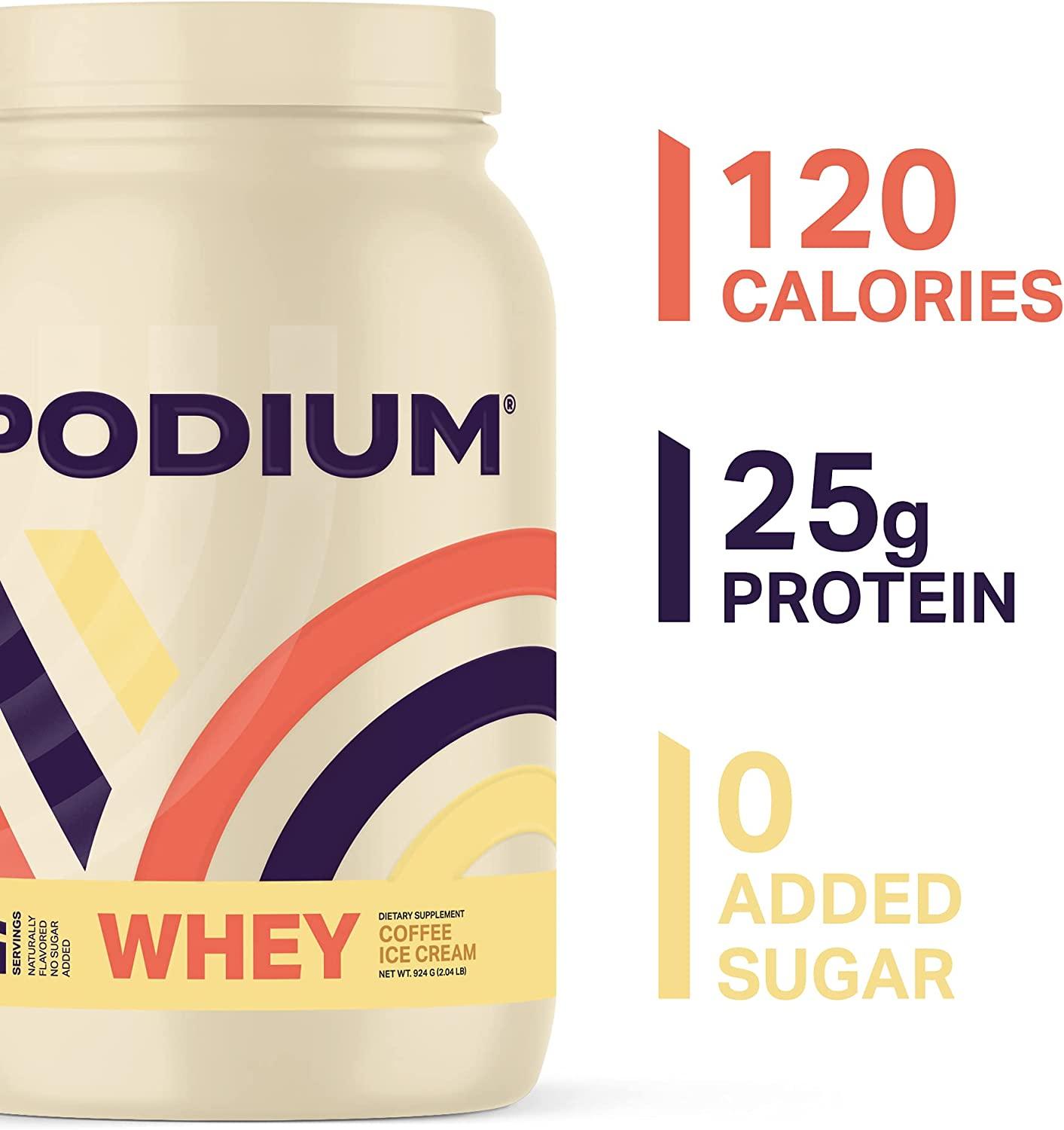 Podium Nutrition Whey Protein Powder - Coffee Ice Cream Flavor (27 ...