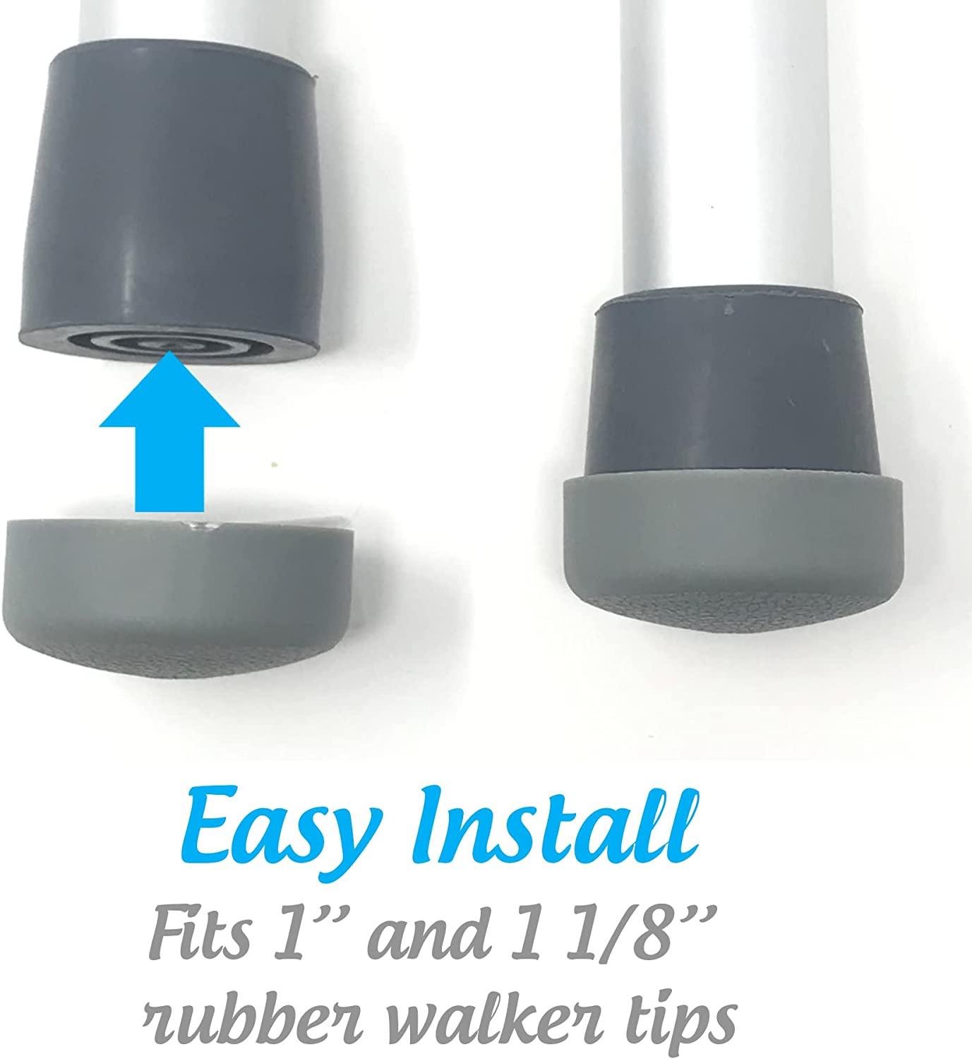 Deluxe TuffCaps Walker Glide Covers - Gray - 2 Pairs | Non-Slip ...